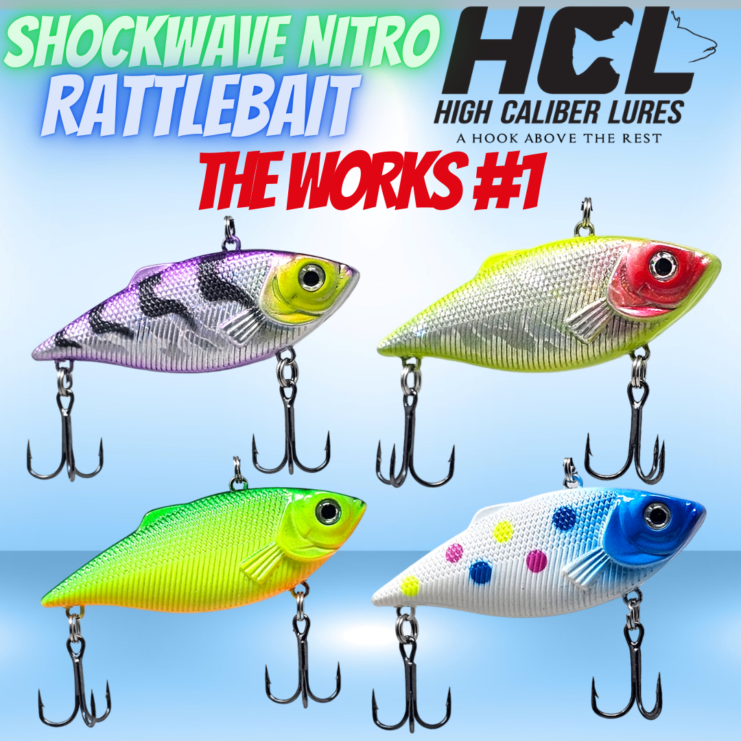 Shockwave Nitro “The Works 1” 2.5” & 3/8 oz — High Caliber Lures