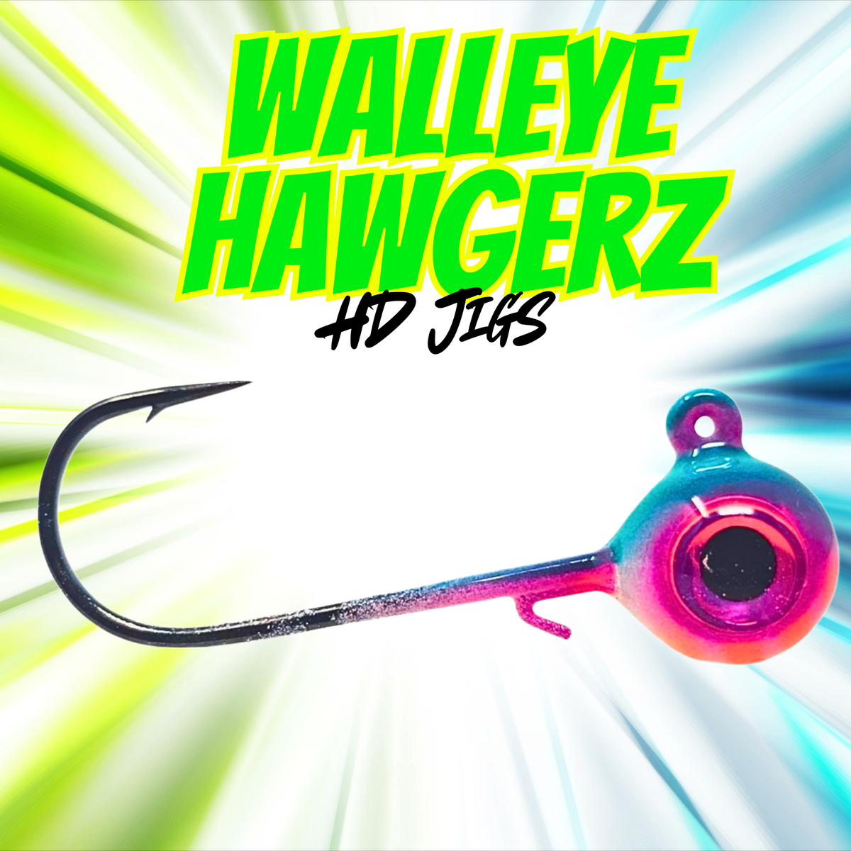 Poison UV Glow Walleye Hawgerz HD Jig – 3 Pack | Mustad Long-Shank ...